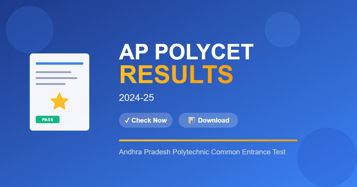 AP POLYCET Results – How to Check, Date & Official Links - MY SBTET